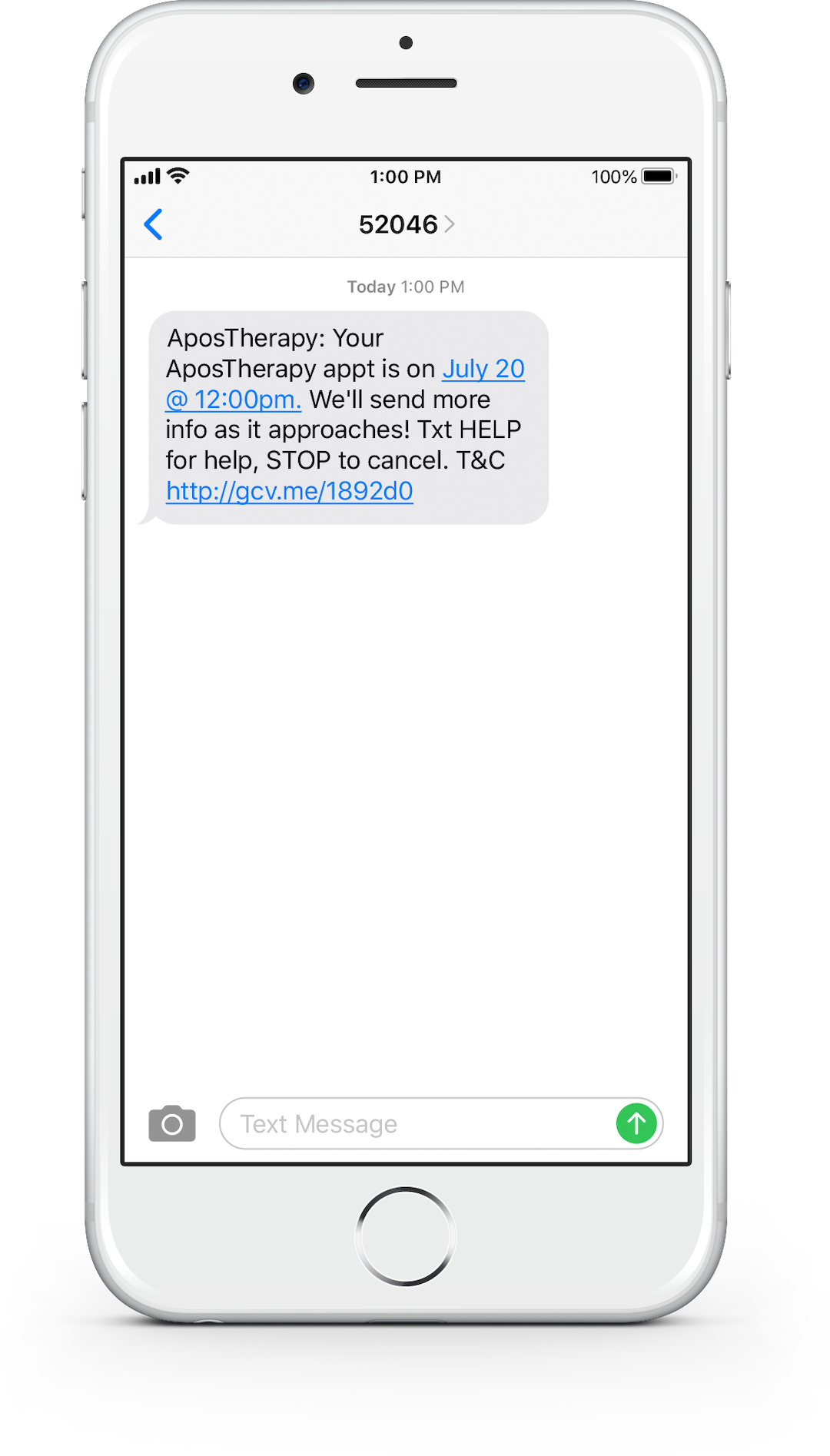 AposTherapy® Text Message Reminder on Mobile Phone | GoMo Health